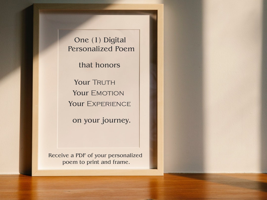 Personalized Poem (PDF Digital): Shadow Work, Spiritual Awakening ...