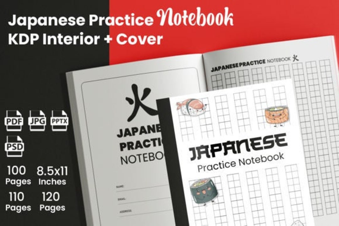 Japanese Practice Notebook Kanji Writing Practice Worksheets - Etsy