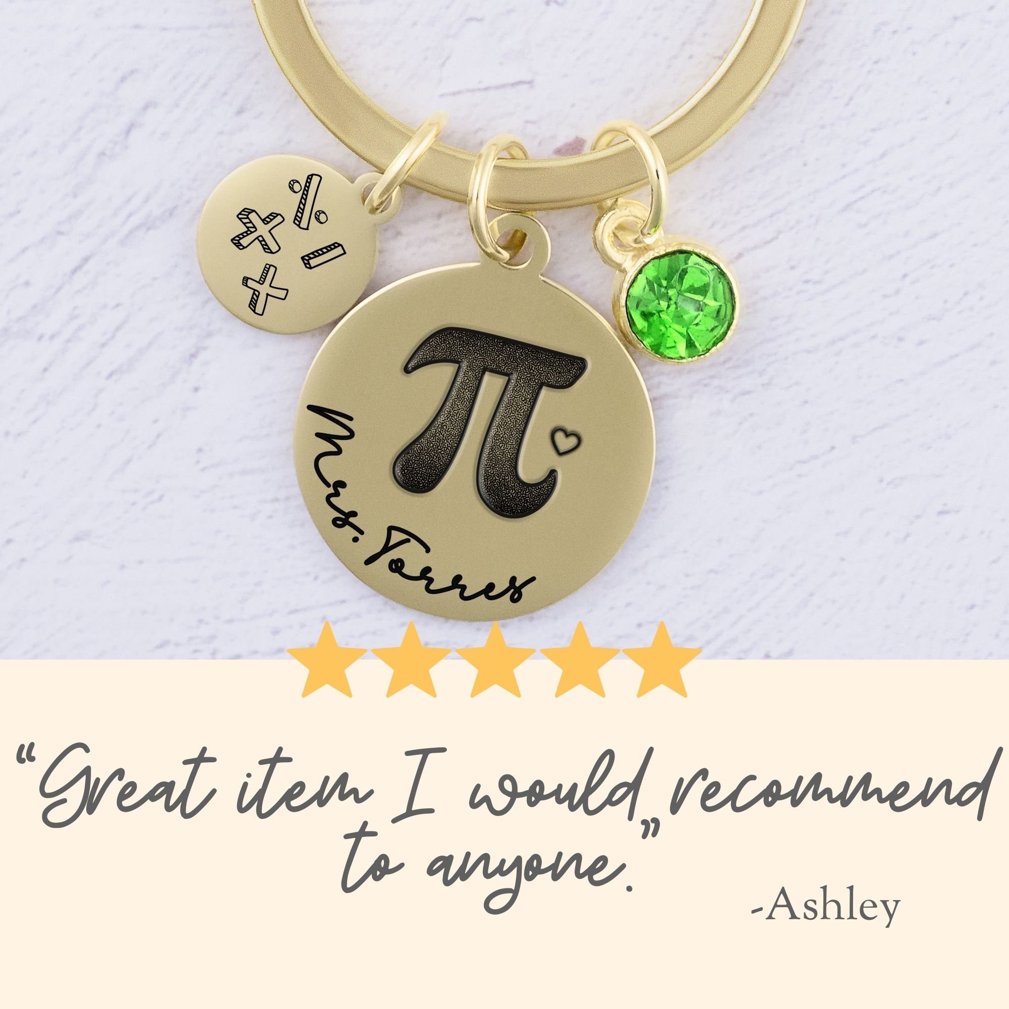 Personalized Math Teacher Keychain Gift for Mathematics Teacher Key ...