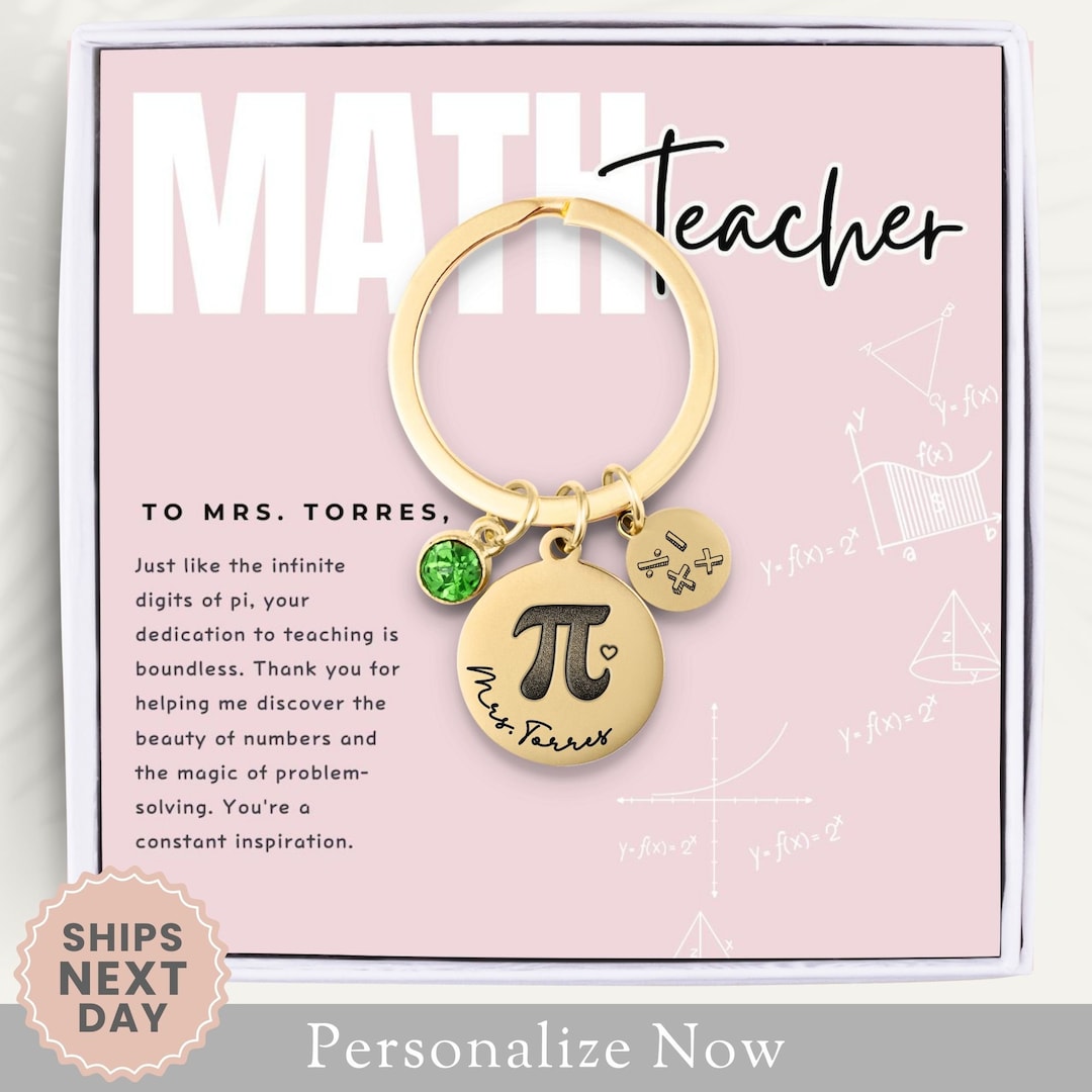 Personalized Math Teacher Keychain Gift for Mathematics Teacher Key ...