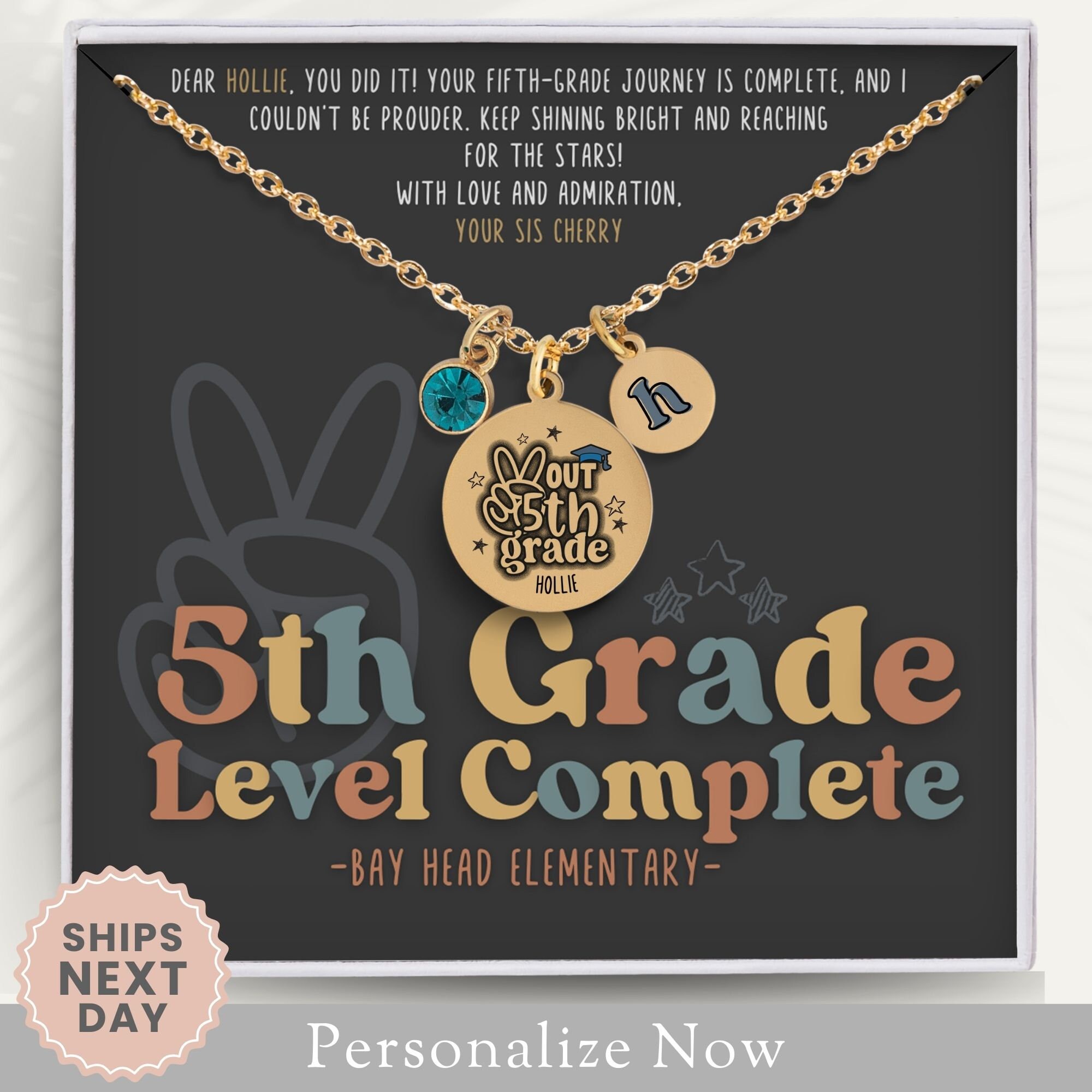 Personalized 5th Grade Graduation Necklace for 5th Graduation Necklace ...