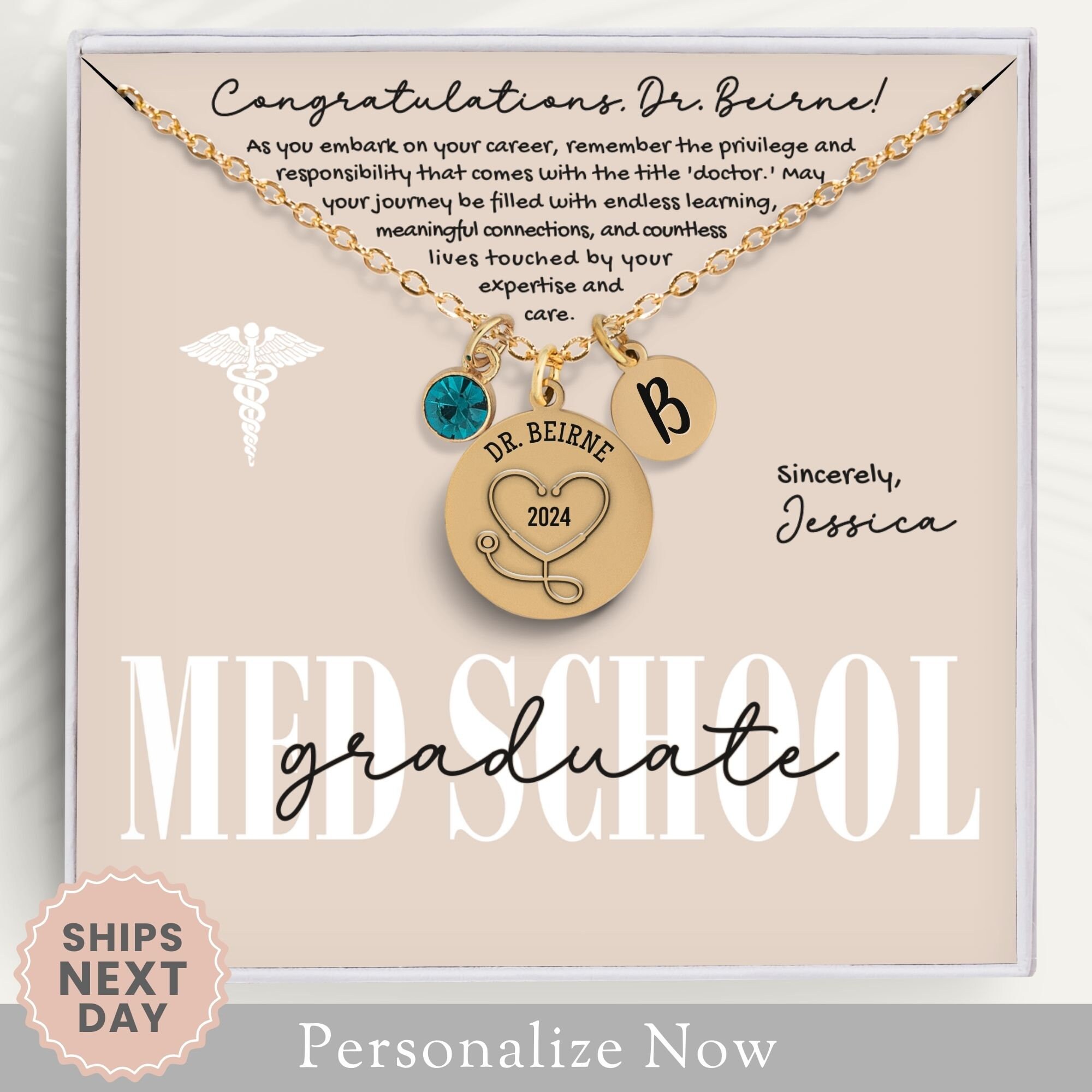 Personalized Medical School Graduation Necklace Gift for Doctor ...