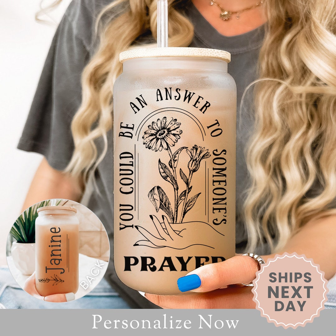 Personalized Religious Frosted Glass Cup Gift for Christian Affirmation ...