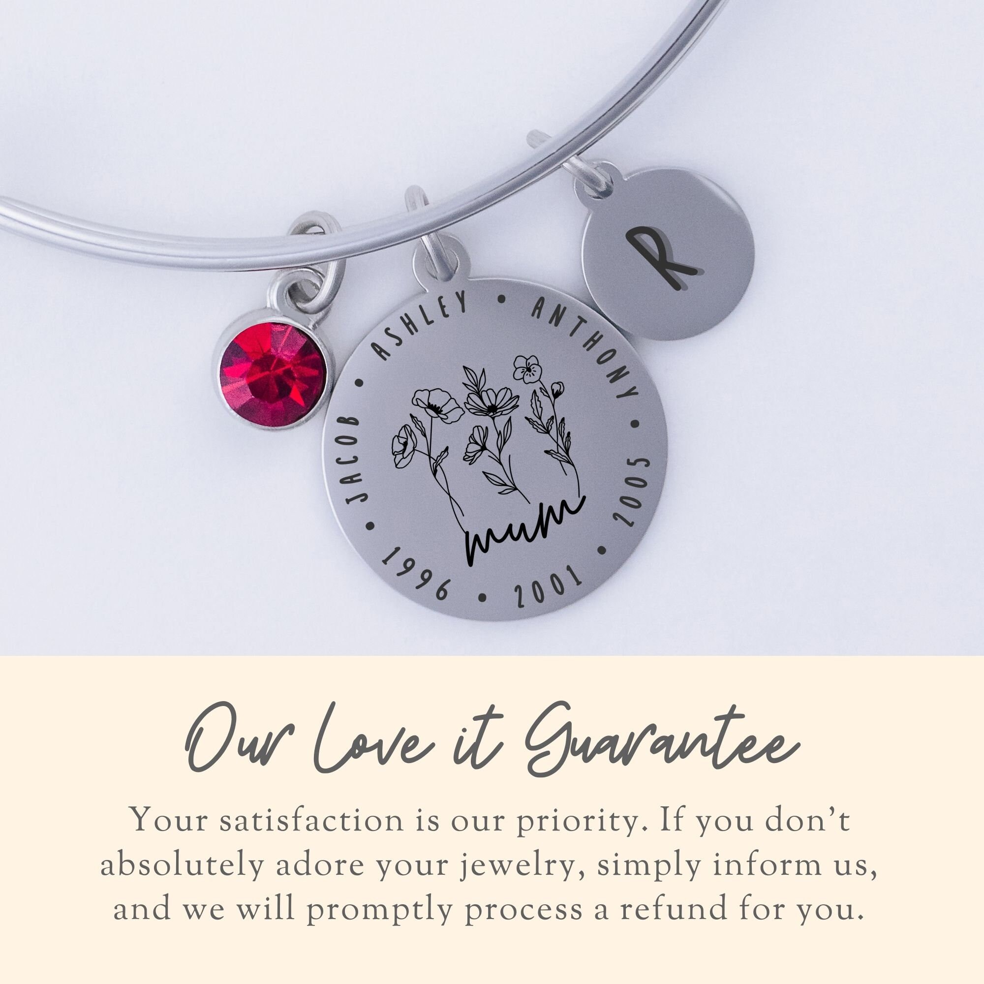 Personalized Mum Bracelet Gift for Mum Bangle Bracelet Mothers Day Gift ...