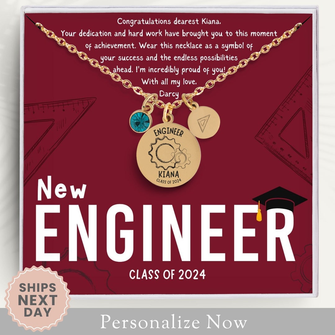 Personalized Engineer Graduation Necklace for Engineering Graduate Gift ...