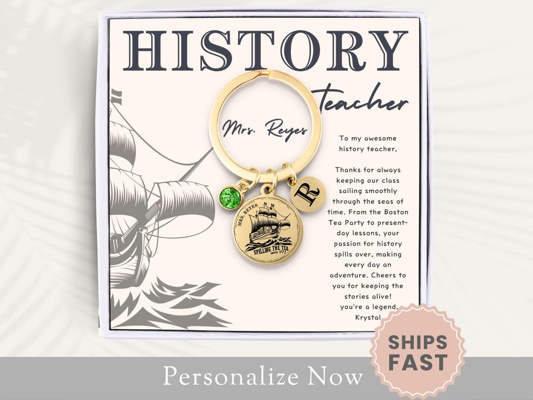 Personalized History Teacher Keychain Gift for History Teacher ...