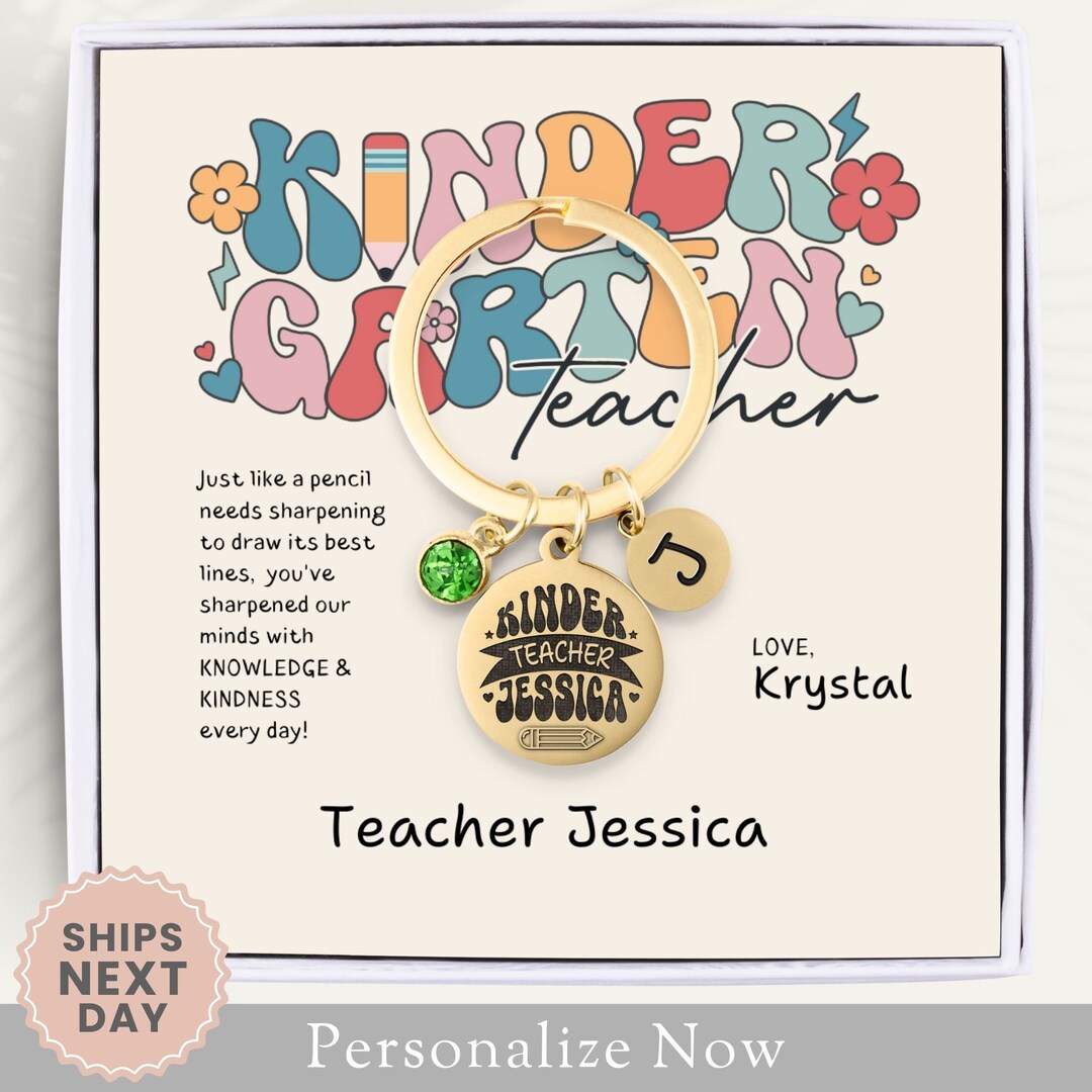 Personalized Kindergarten Teacher Key Chain Gift for Kindergarten ...