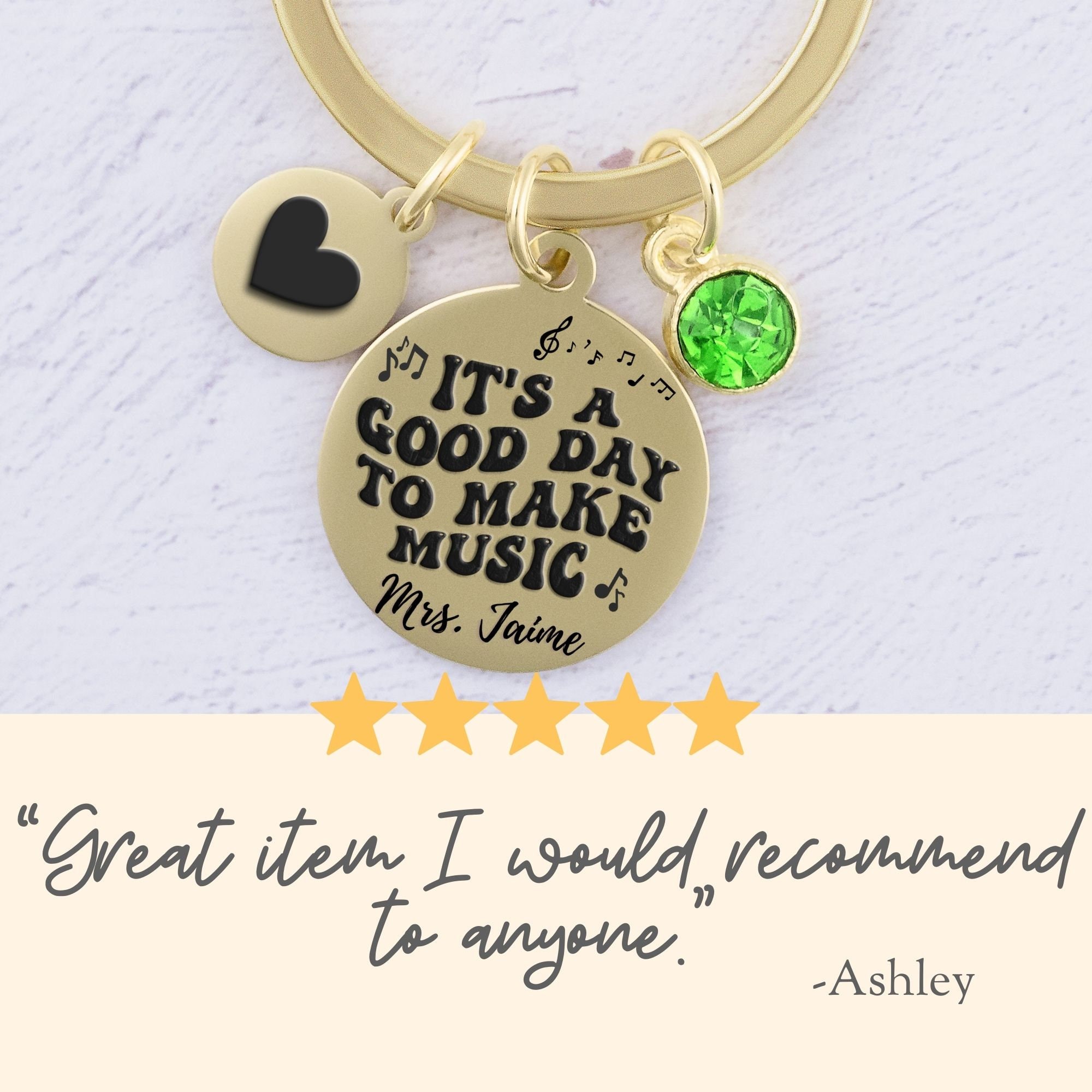 Personalized Music Teacher Keychain Gift for School Music Teacher ...