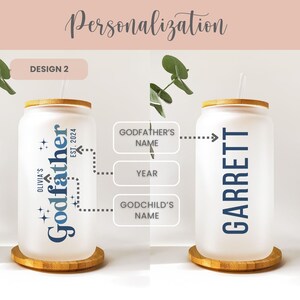 Personalized Godmother Godfather Frosted Glass Cup Gift for Godparents ...