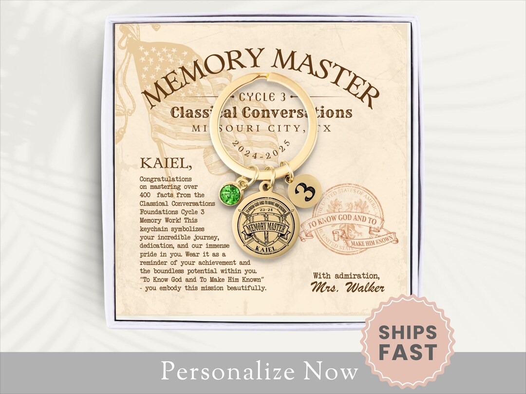 Personalized Cycle 3 Memory Master Keychain Gift for Classical ...
