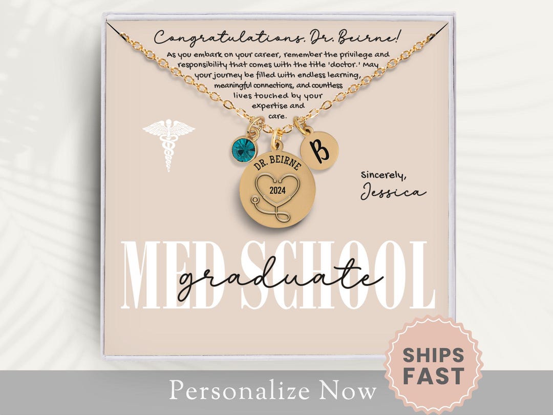 Personalized Medical School Graduation Necklace Gift for Doctor ...