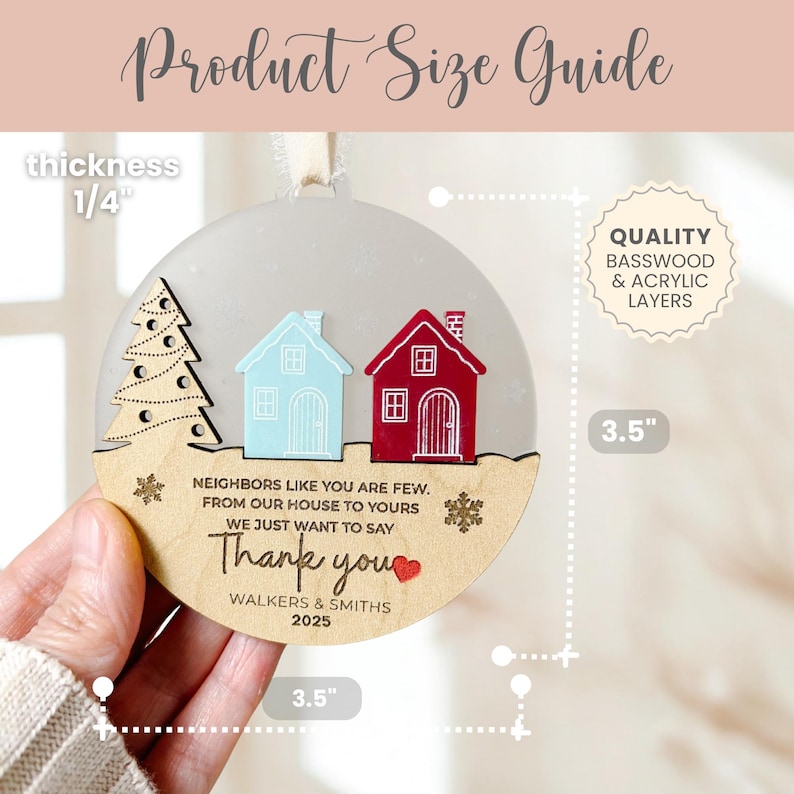 Personalized Neighbor Ornament Gift for Neighbor Engraved Ornament ...