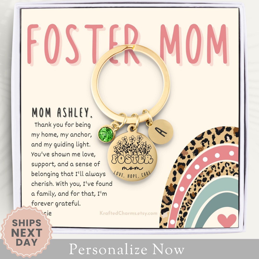 Personalized Foster Mom Keychain Gift for Foster Mom Keyring Mothers ...