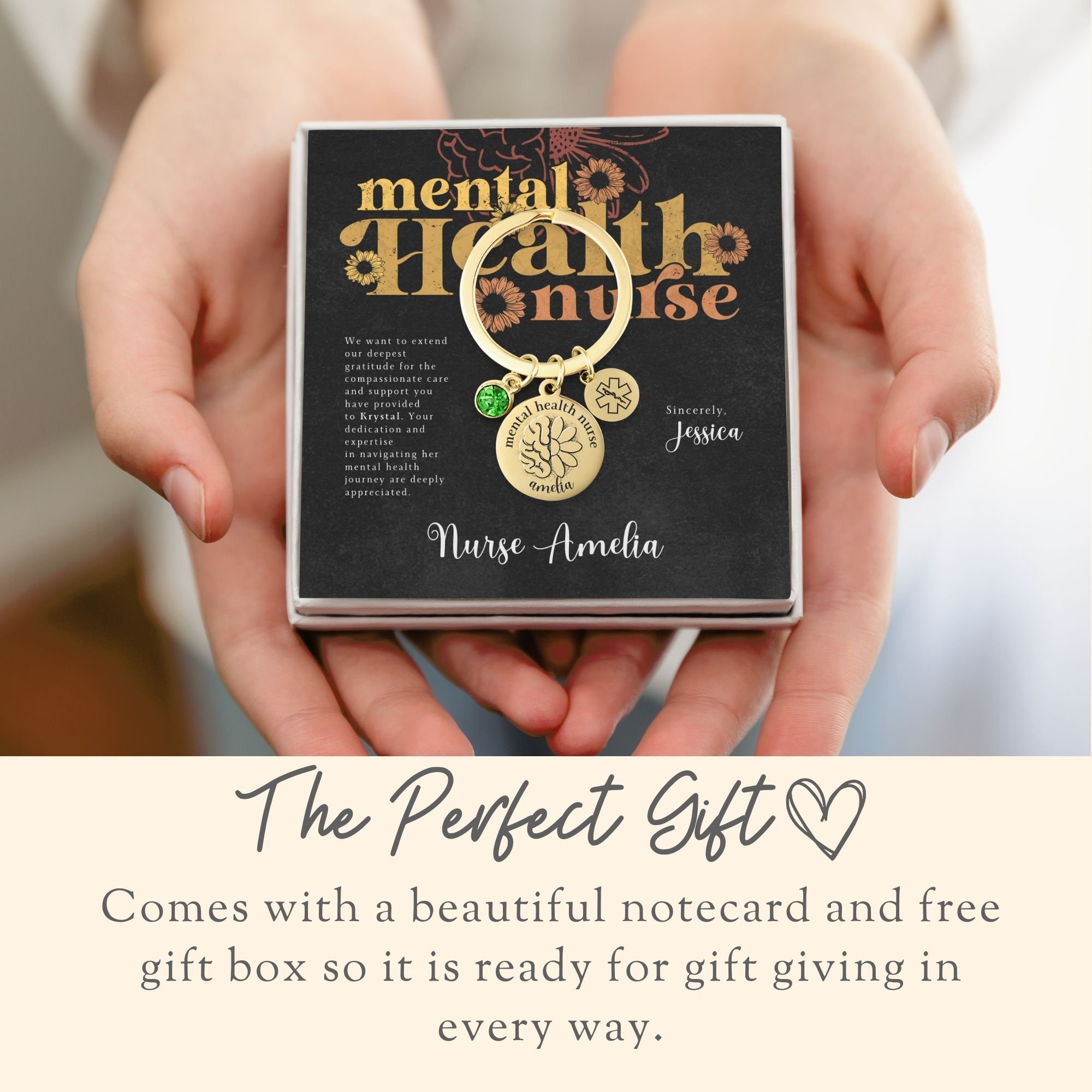 Personalized Mental Health Nurse Keychain Psychiatric Nurse Keychain ...