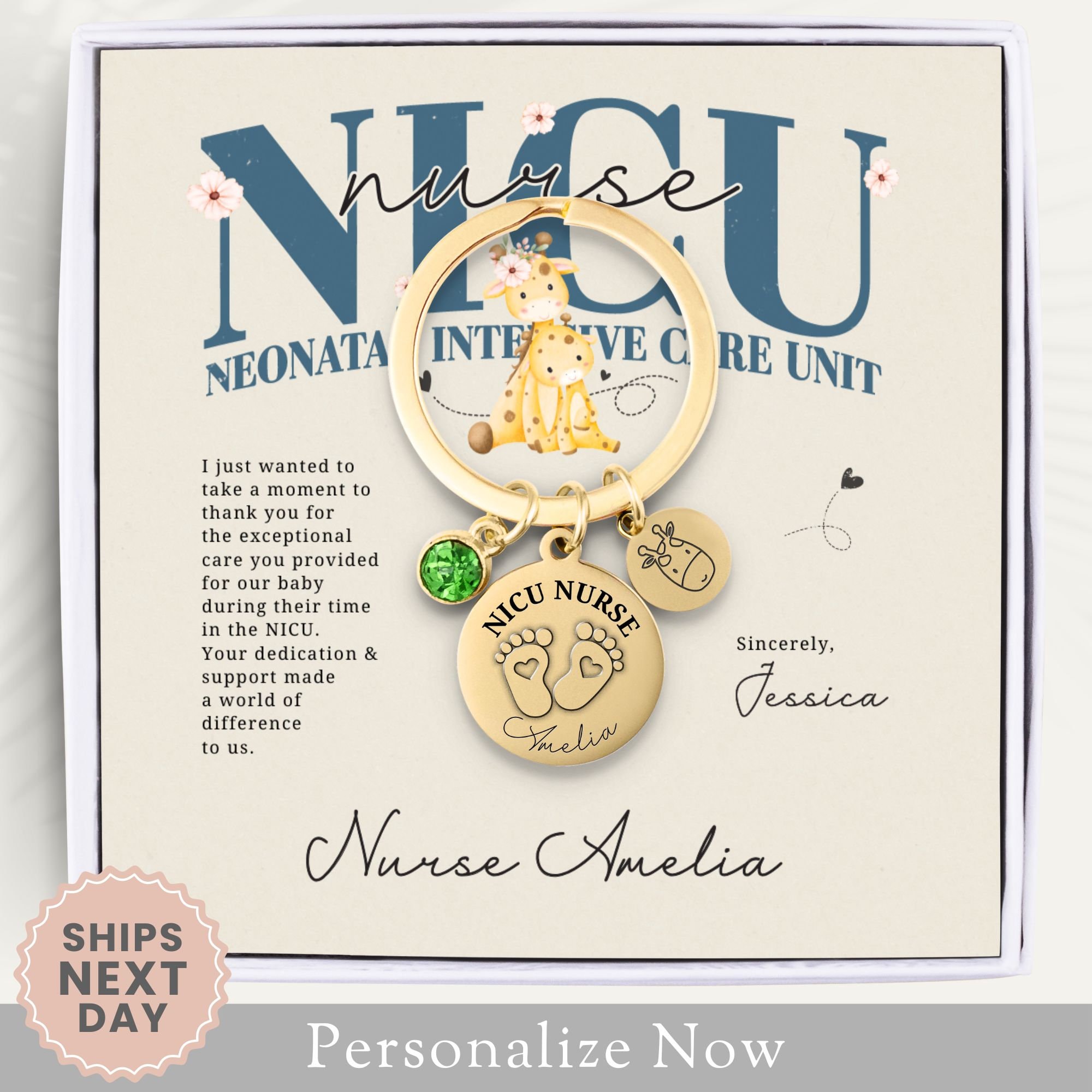 Personalized NICU Nurse Keychain Gift for Neonatal ICU Nurse Key Chain ...
