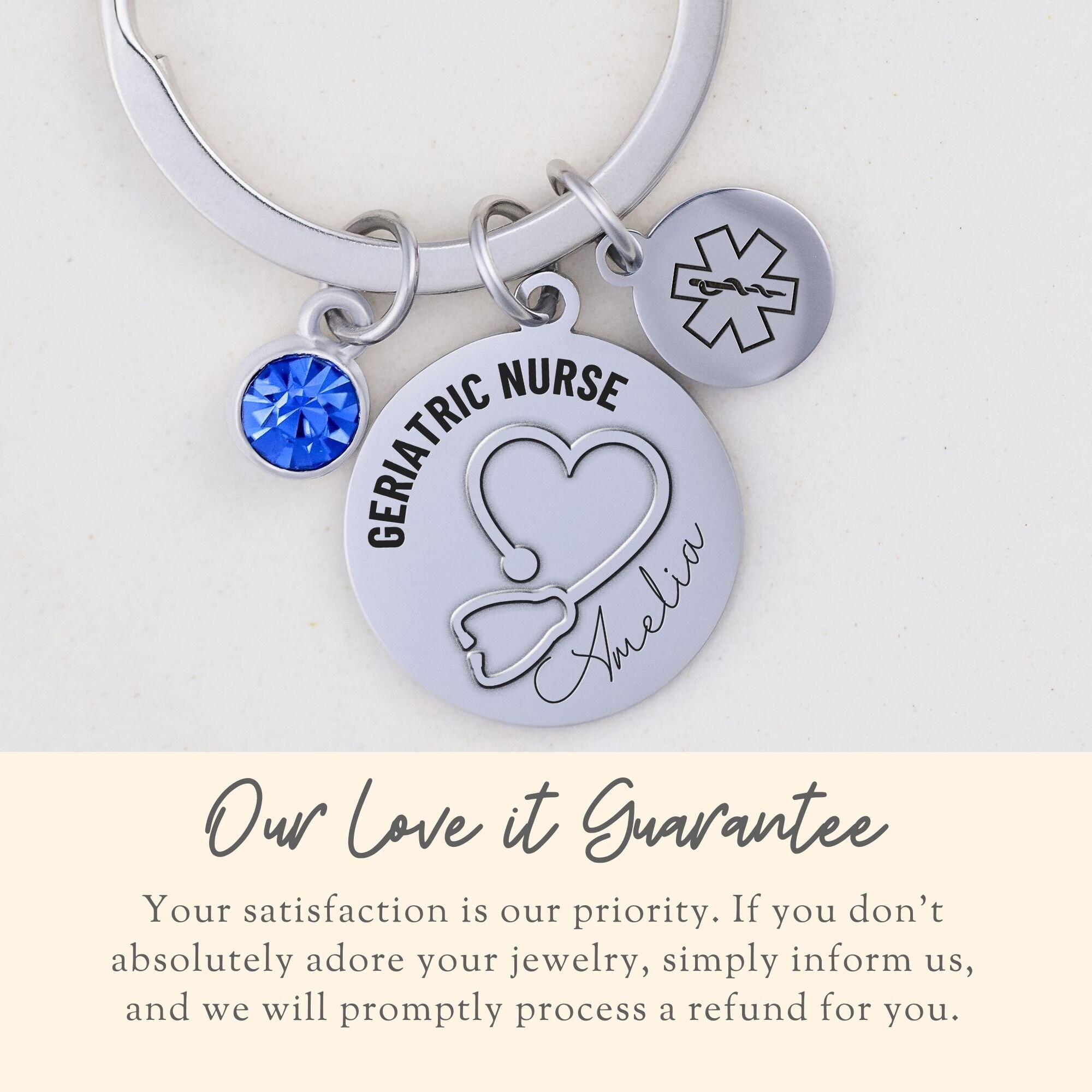 Personalized Geriatric Nurse Keychain Gift for Geriatric Nurse Key ...