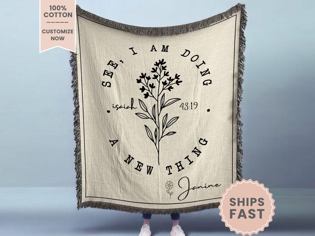 Personalized Bible Verse Woven Blanket Gift for Christian Tapestry ...