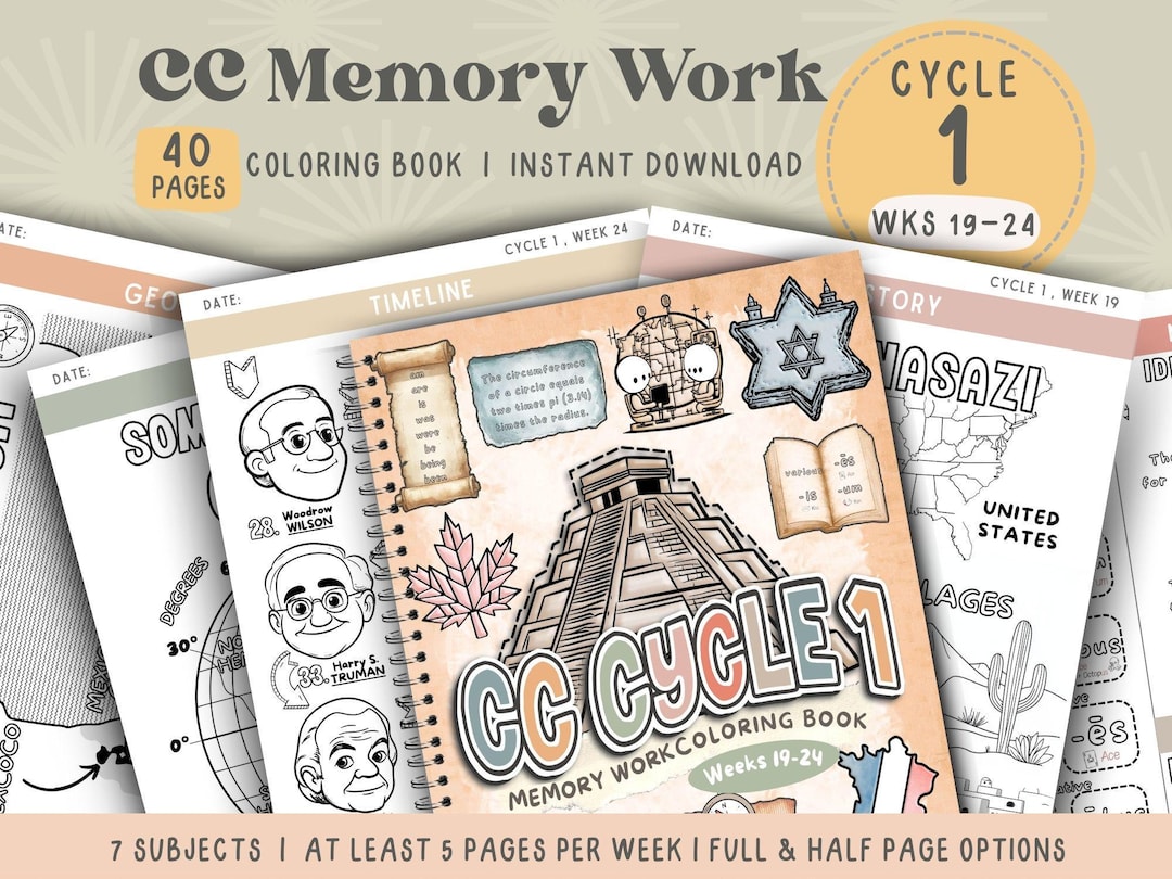 CC Cycle 1 Coloring Book Gift for CC Mom Resource Classical ...