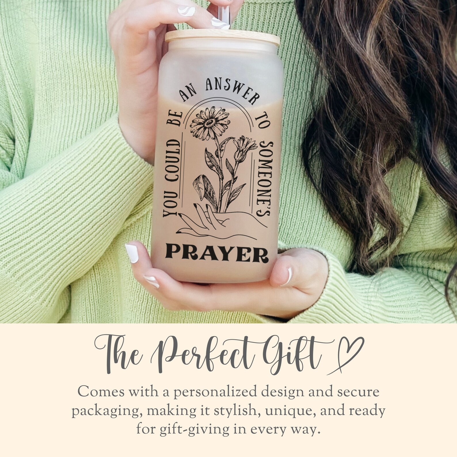 Personalized Religious Frosted Glass Cup Gift for Christian Affirmation ...