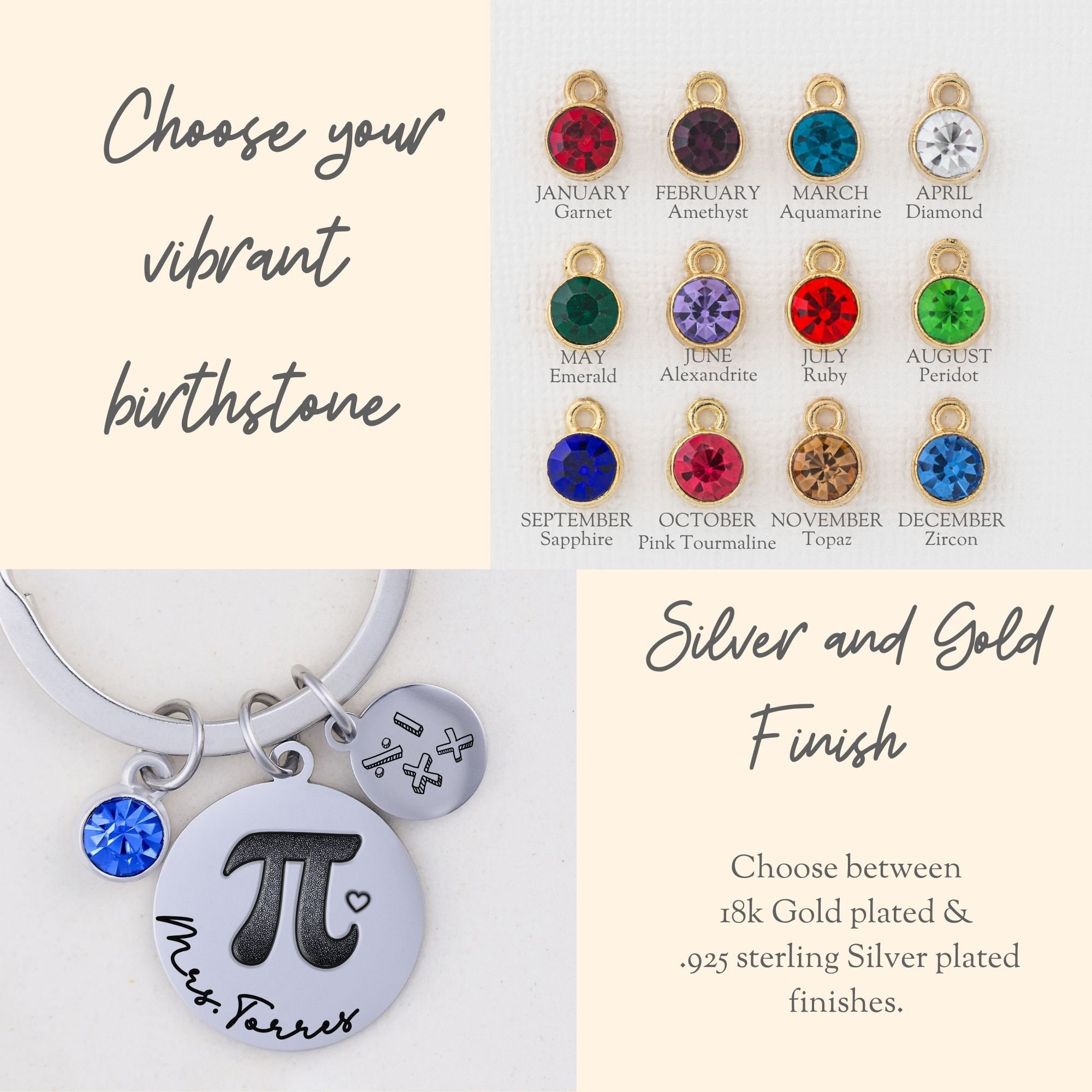 Personalized Math Teacher Keychain Gift for Mathematics Teacher Key ...