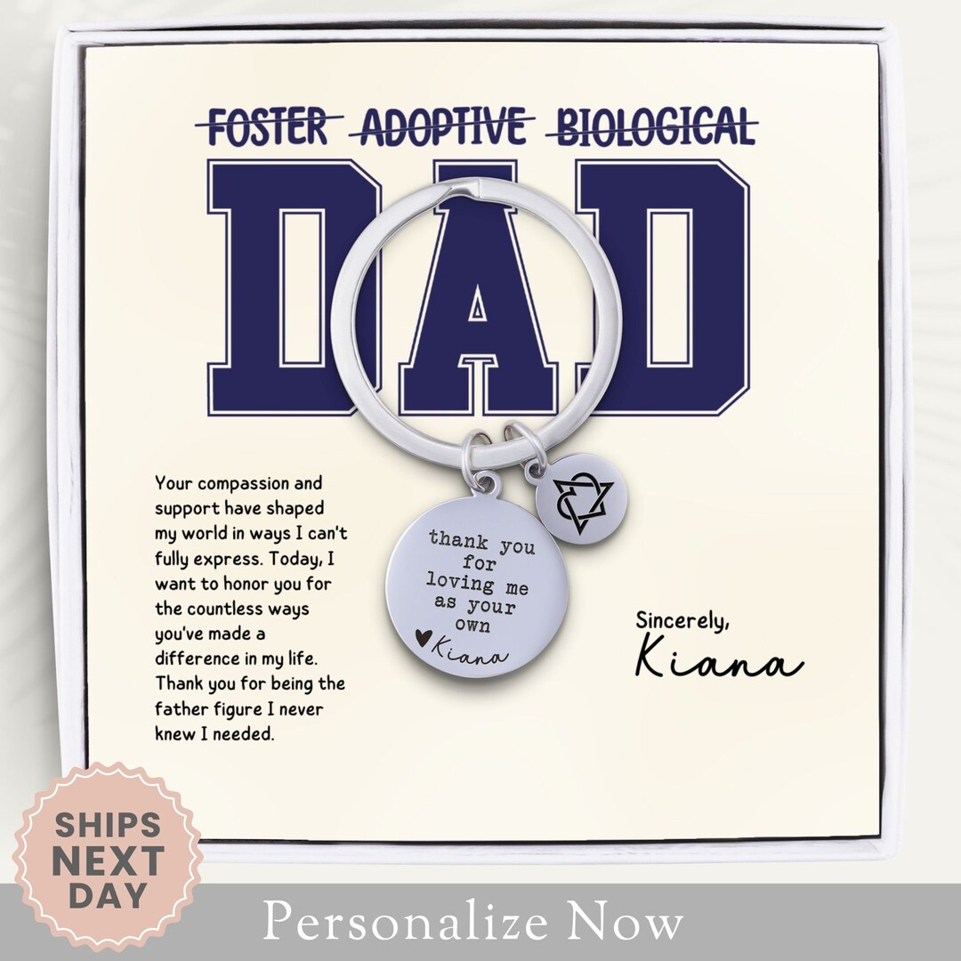 Personalized Foster Dad Keychain Gift for Foster Dad Keyring Foster Dad ...