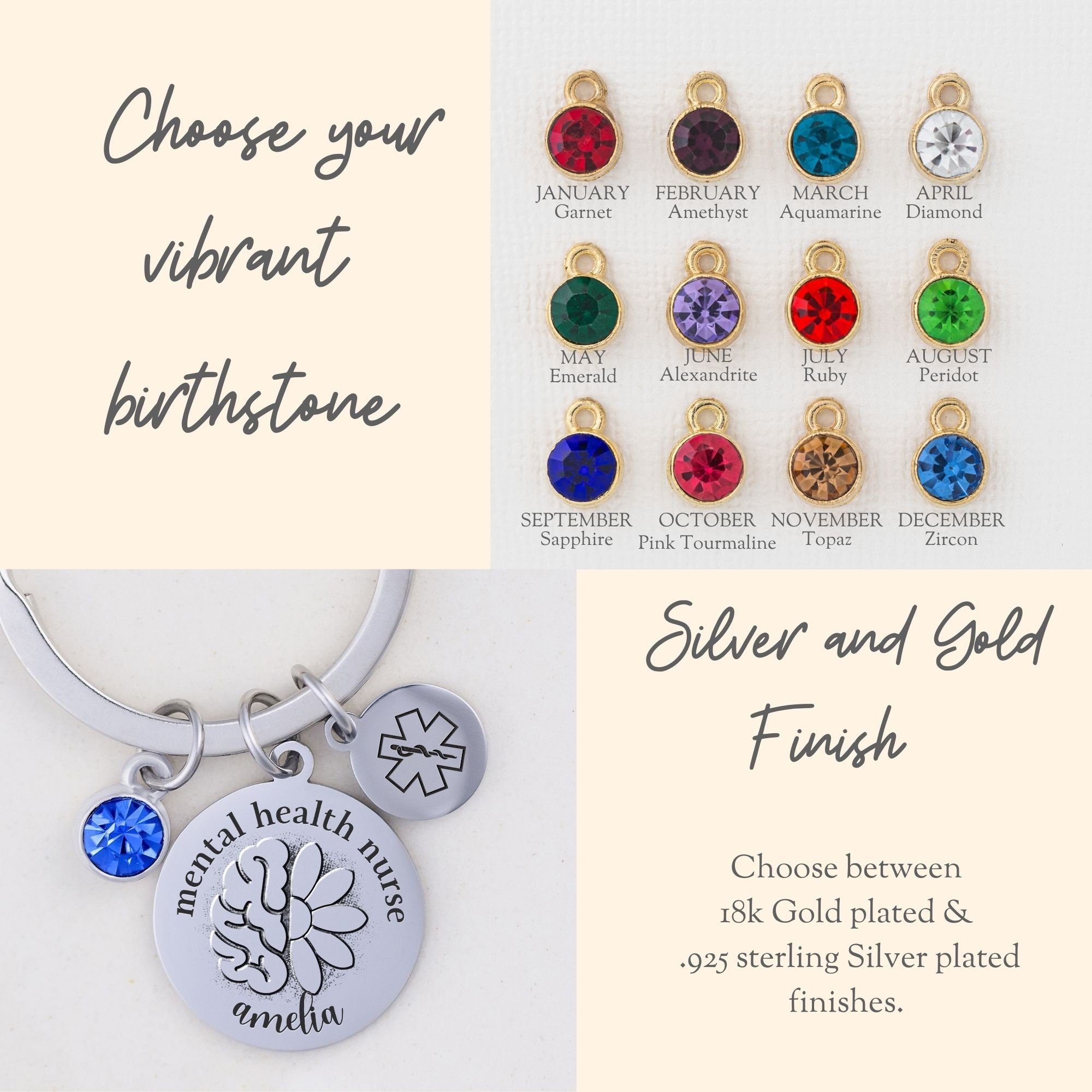 Personalized Mental Health Nurse Keychain Psychiatric Nurse Keychain ...