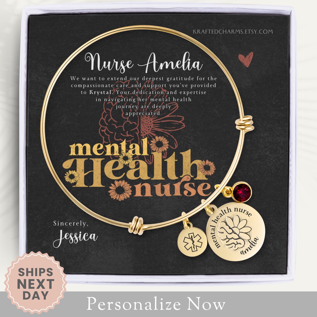 Personalized Mental Health Nurse Bracelet Gift for Mental Health Nurse ...