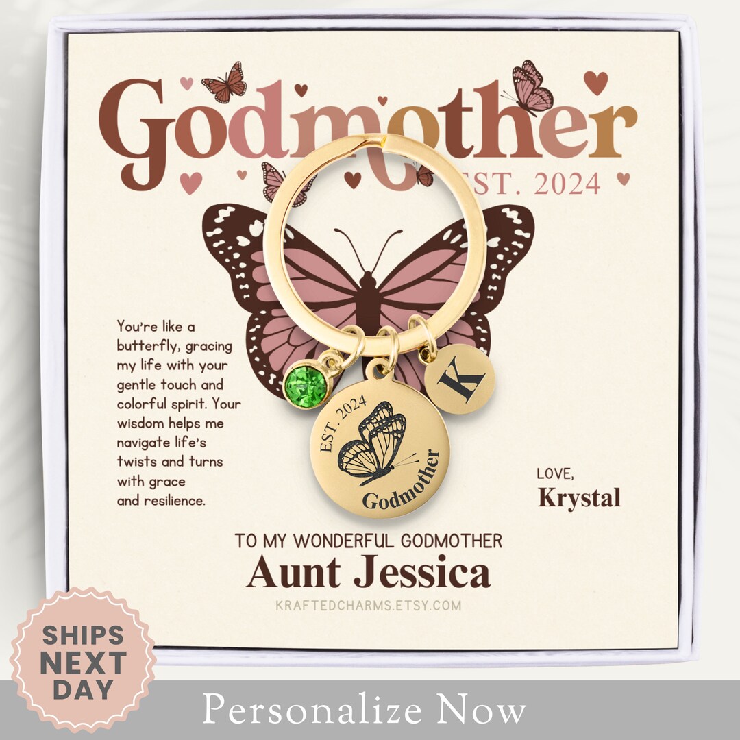 Personalized Godmother Keychain Gift for Godmother Keyring Godmother ...