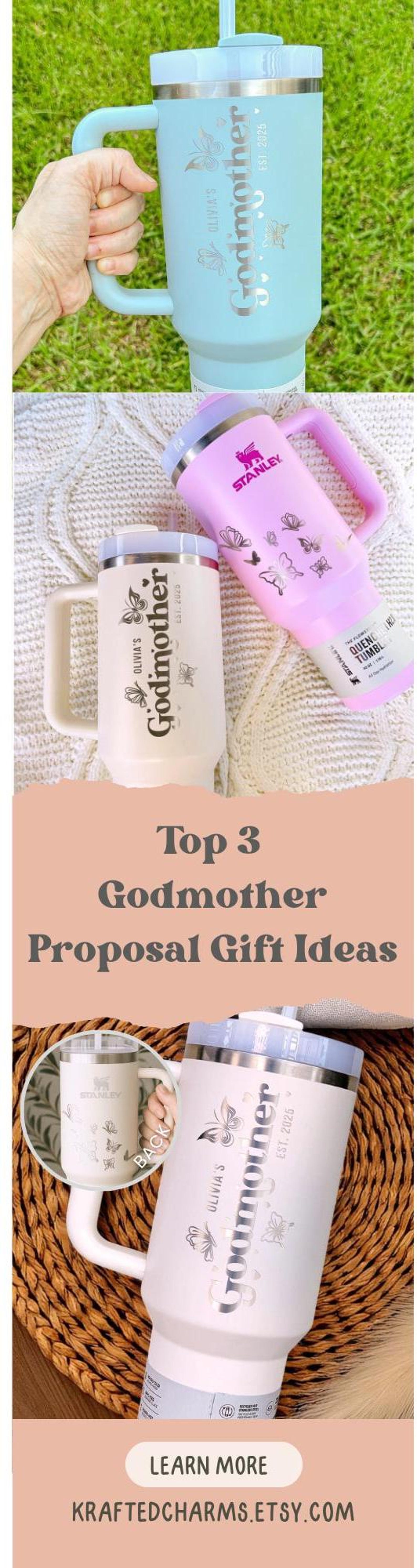Personalized Godmother Tumbler With Straw Gift for Godmother Tumbler ...