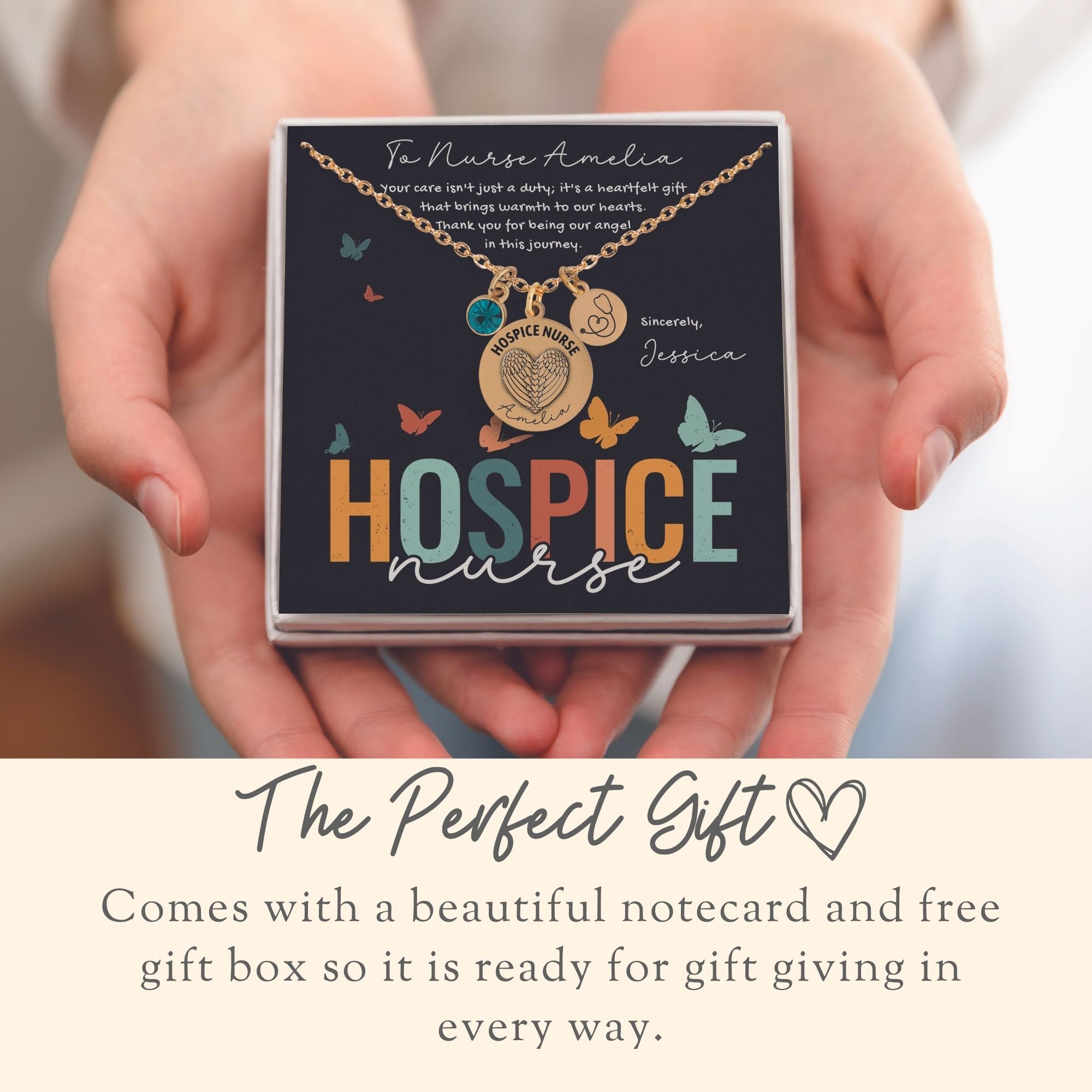 Personalized Hospice Nurse Necklace With Birthstone Gift for Hospice ...