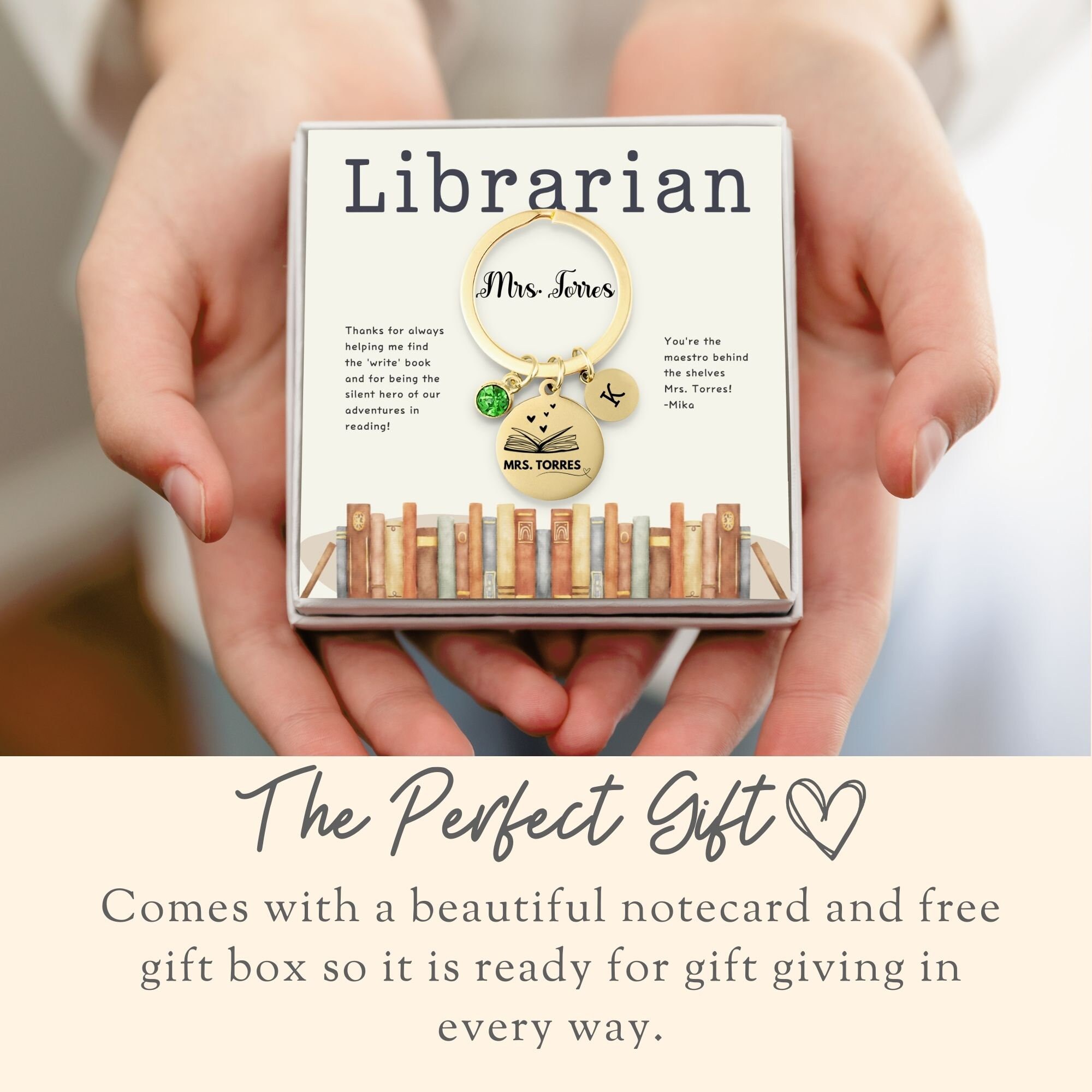 Personalized Librarian Keychain Teacher Gift for Librarian Key Chain ...