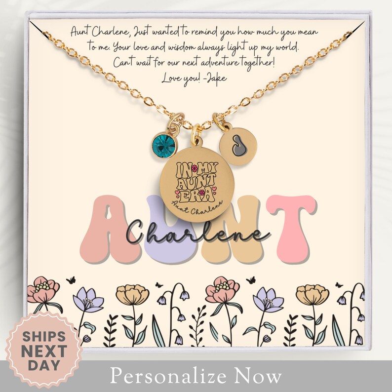 Personalized Aunt Necklace Gift for Aunt Jewelry for Mothers Day Auntie Necklace From Niece Aunt ...