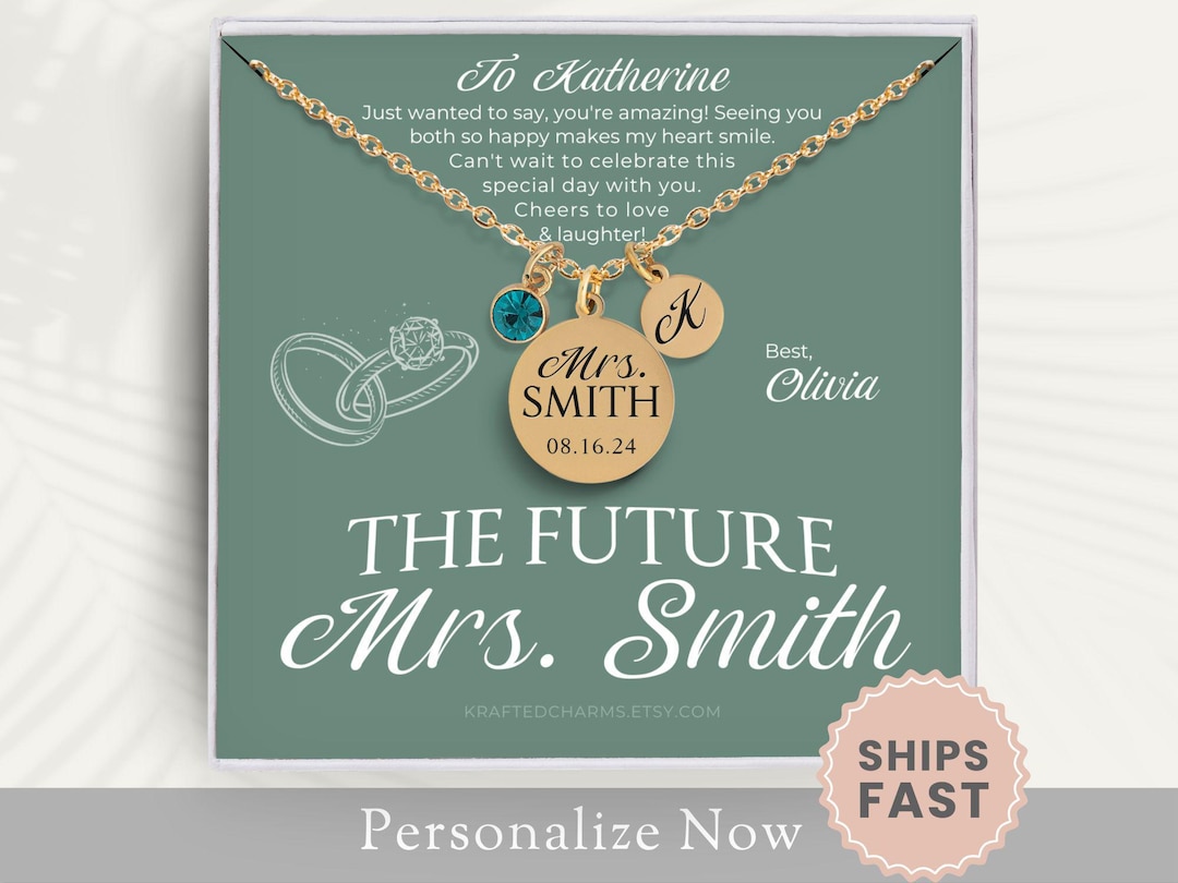 Personalized Bride to Be Necklace Gift for Bride to Be Jewelry Bridal ...