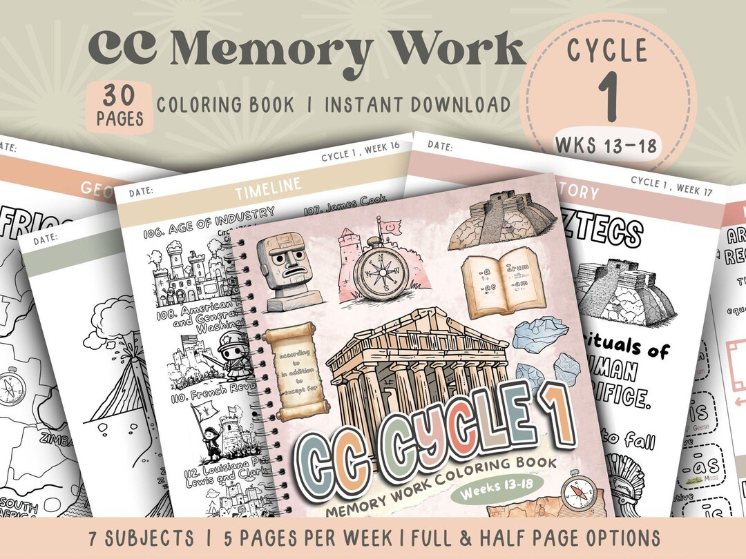 CC Cycle 1 Coloring Book Gift for CC Tutor Resource Classical ...