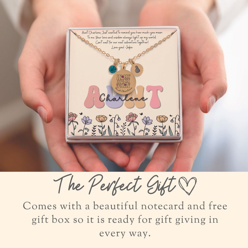Personalized Aunt Necklace Gift for Aunt Jewelry for Mothers Day Auntie Necklace From Niece Aunt ...