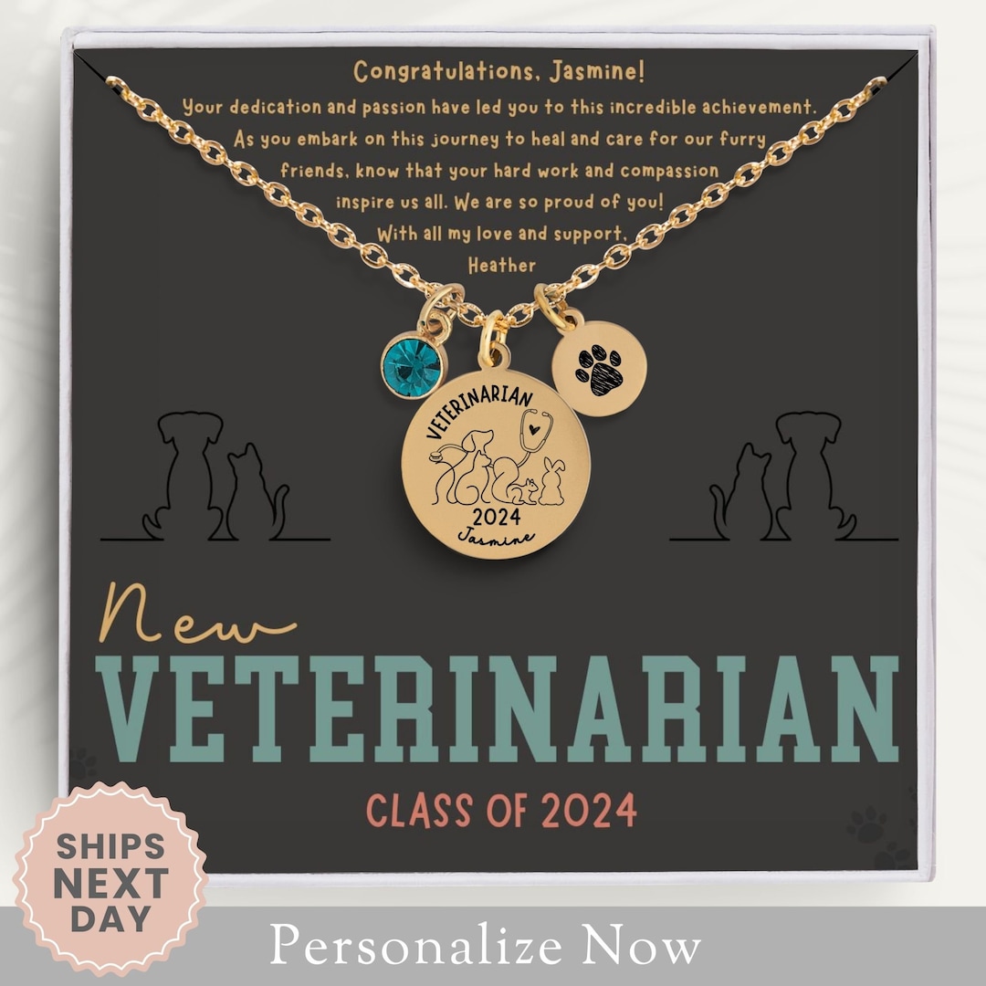 Personalized Veterinarian Graduation Necklace Gift for Vet Grad ...