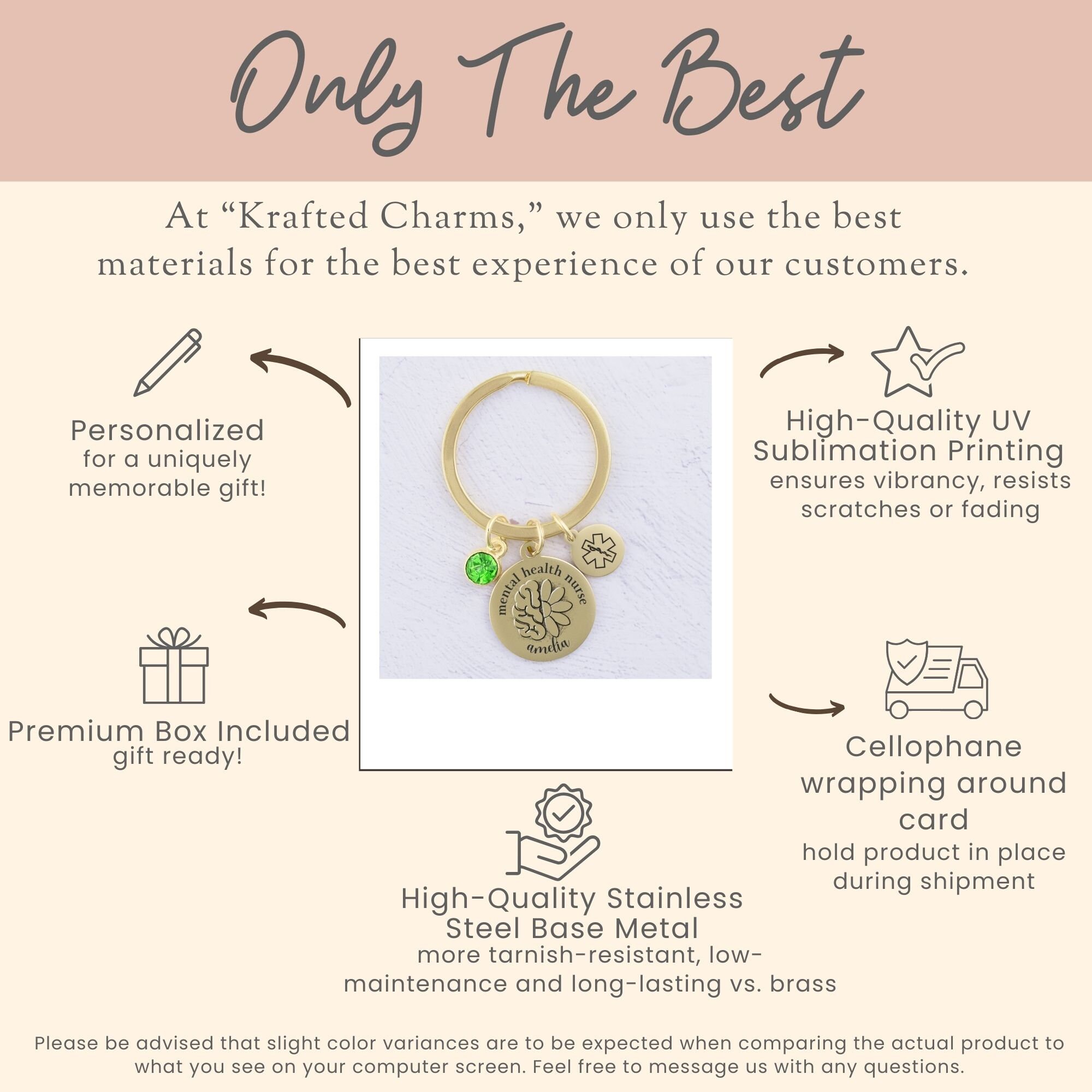 Personalized Mental Health Nurse Keychain Psychiatric Nurse Keychain ...