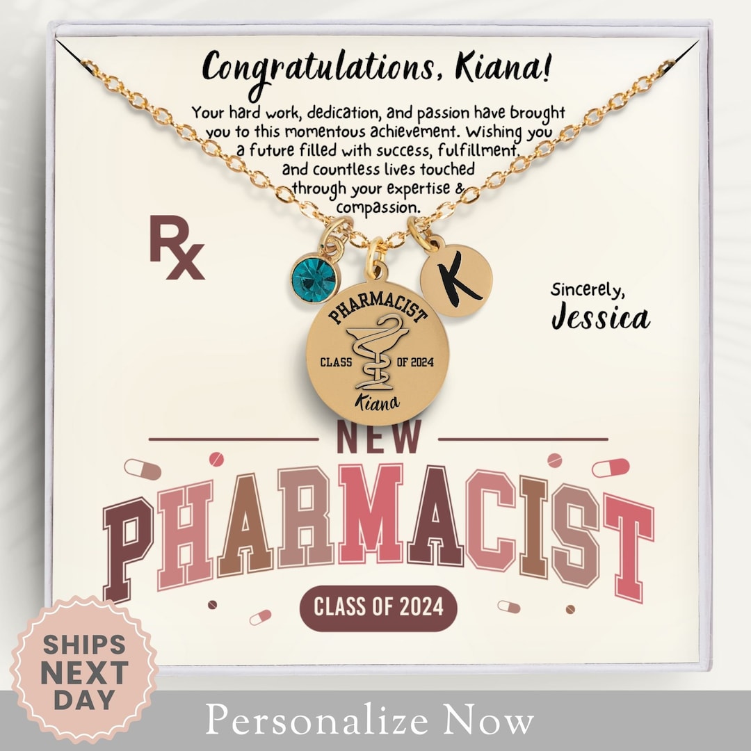 Personalized Pharmacist Graduation Necklace Pharm D Graduate Jewelry ...