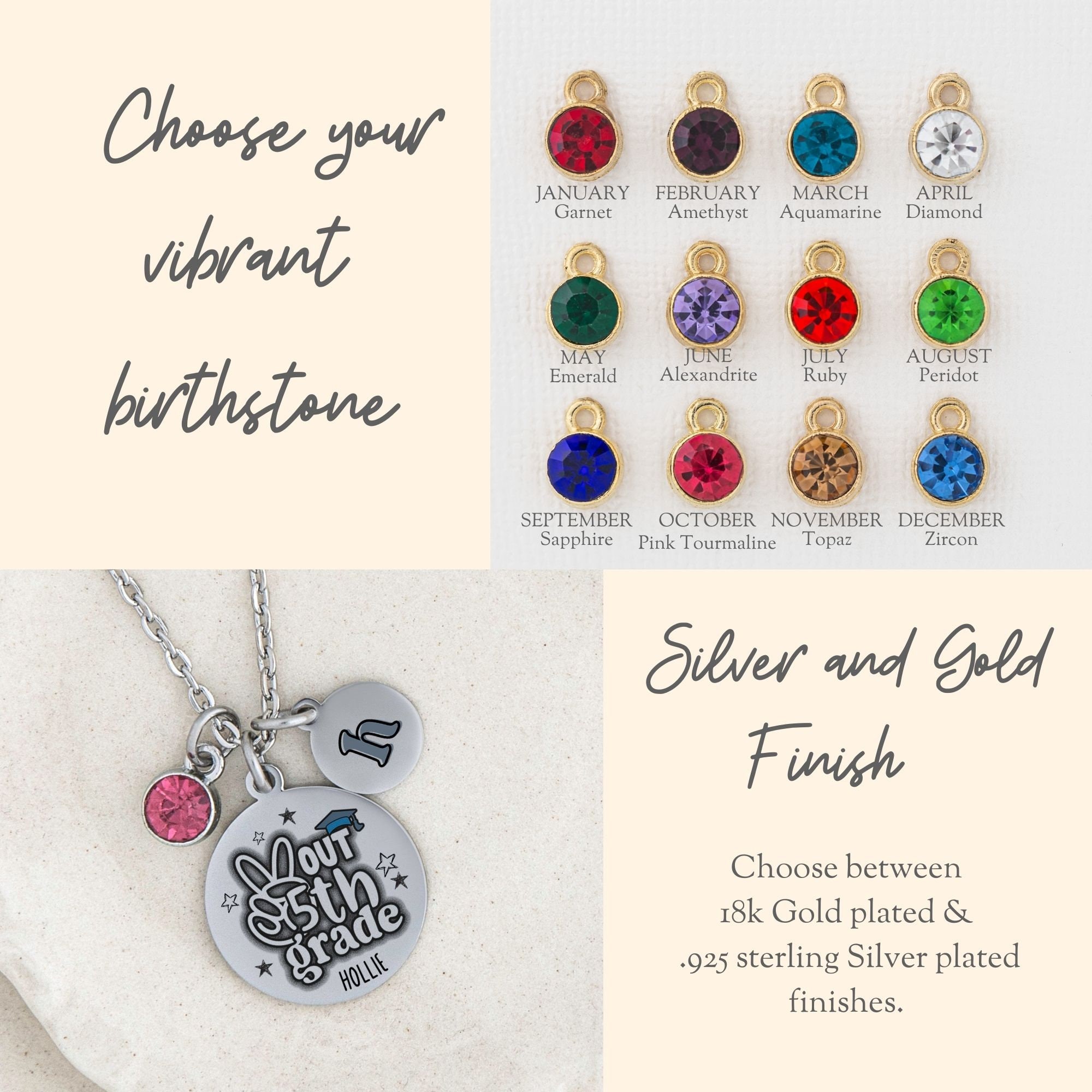 Personalized 5th Grade Graduation Necklace for 5th Graduation Necklace ...