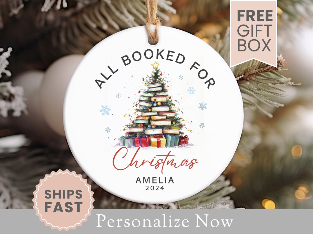 Personalized Christmas Book Tree Ornament Gift for Book Lover Keepsake ...