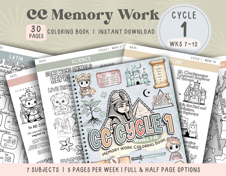 CC Cycle 1 Coloring Book Gift for CC Tutor Resource Classical ...