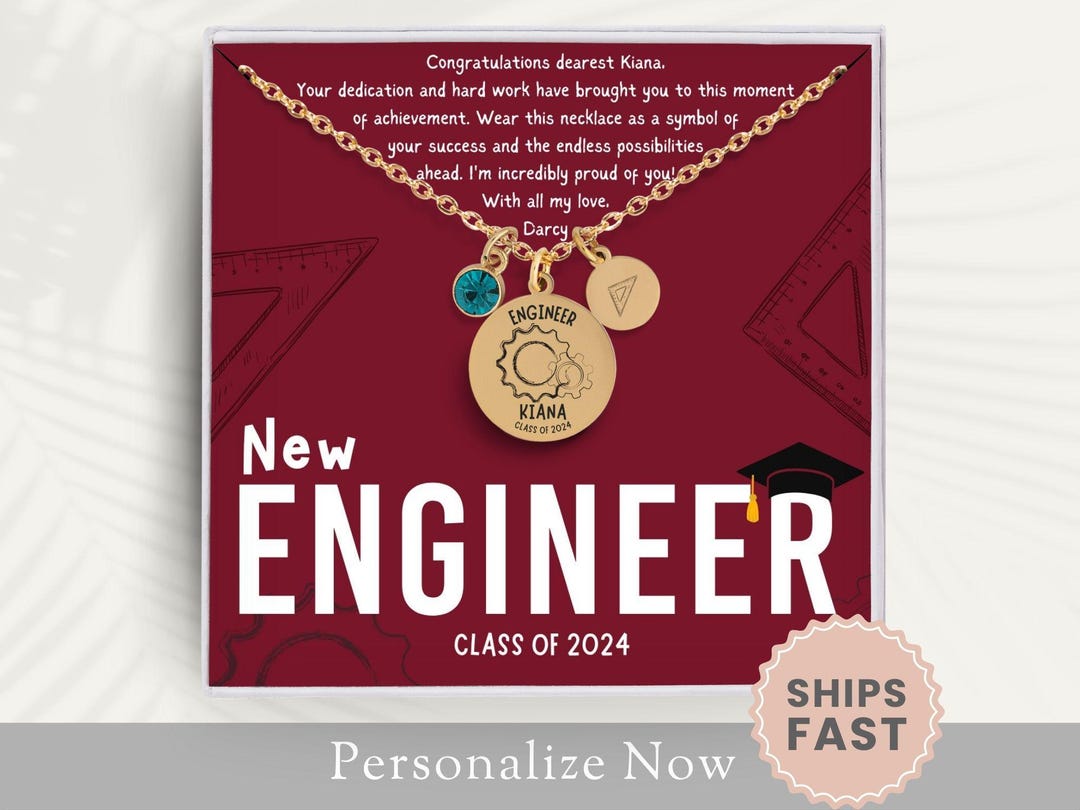 Personalized Engineer Graduation Necklace for Engineering Graduate Gift ...