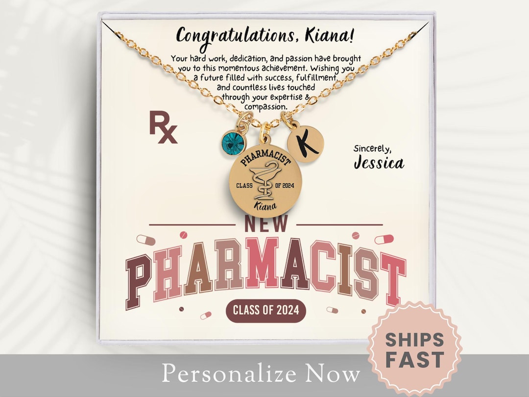 Personalized Pharmacist Graduation Necklace Pharm D Graduate Jewelry ...