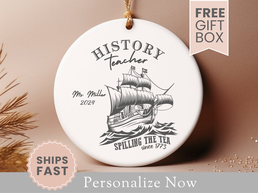 Personalized History Teacher Ornament Gift for History Teacher ...