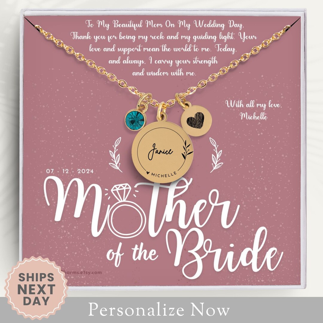 Personalized Mother of the Bride Necklace Gift for Mother of Bride ...