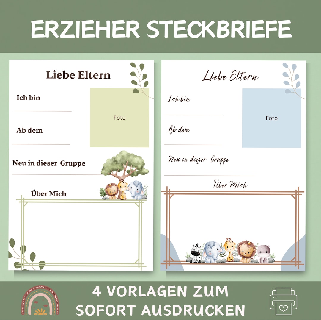 4 Profile Templates for Educators | Profiles for Daycare/nursery ...