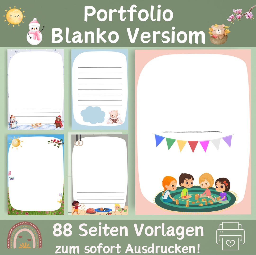 Kindergarten Portfolio | Educator Templates | Nursery Portfolio ...