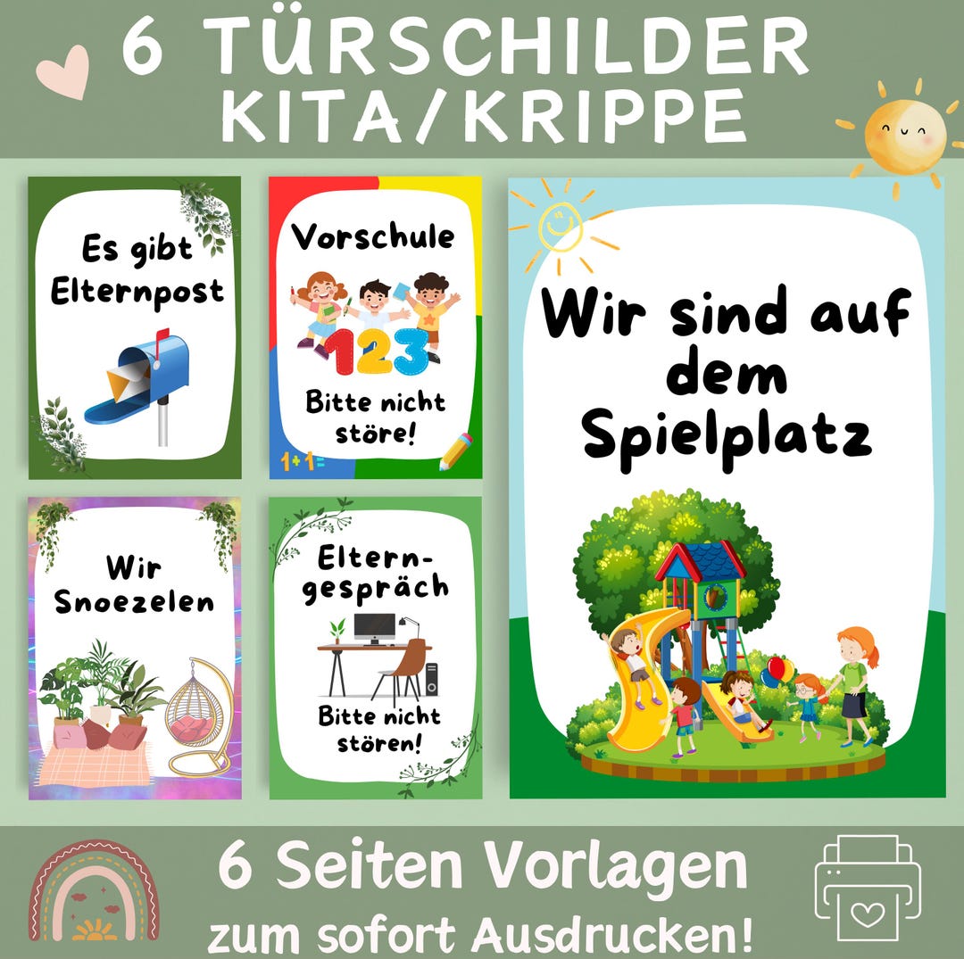 6 Daycare Notices | Nursery Notice | Teacher Template | Kindergarten ...