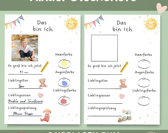 Steckbrief Kindergarten | Portfolio Kita | Steckbrief Krippe ...