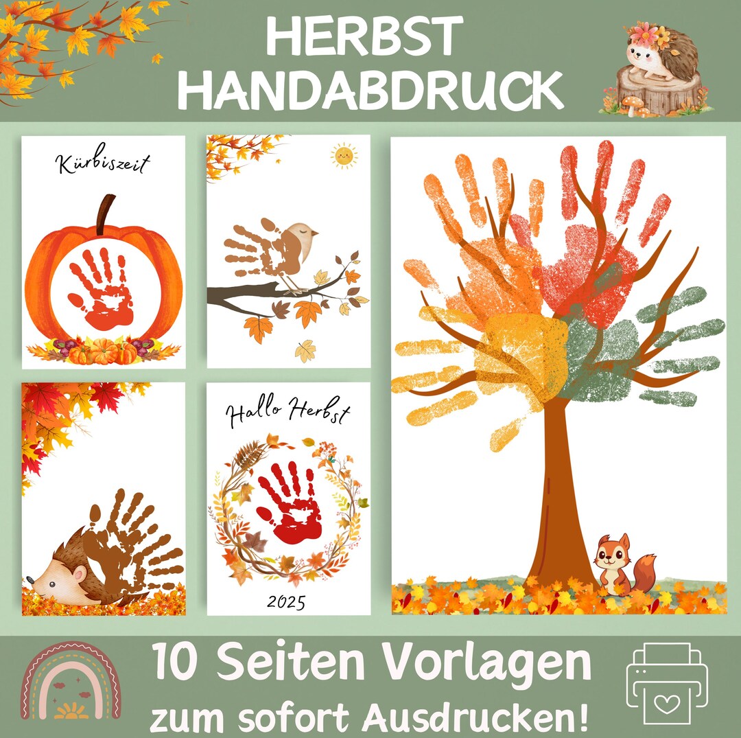 Autumn Handprint Portfolio | Kindergarten Portfolio | Kindergarten ...